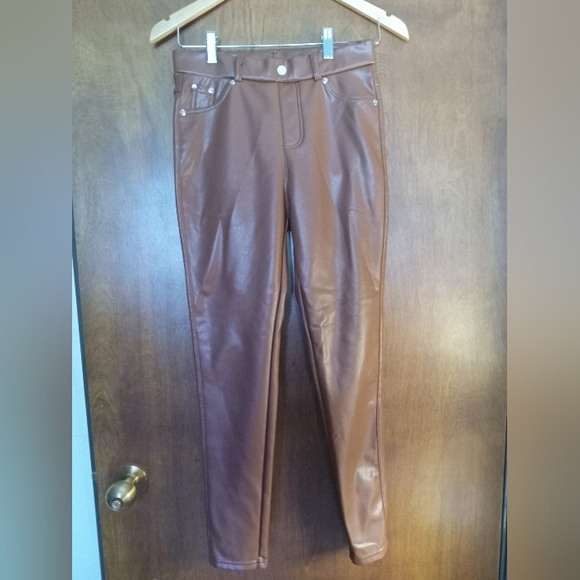 tagoo | Pants & Jumpsuits | Tagoo Brown Faux Leather Pants | Poshmark